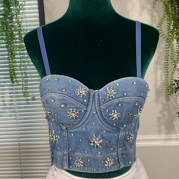 Kaylee Kollection | Tops | Kaylee Kollection Starry Nights Denim Corset | Poshmark